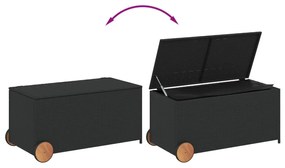Zahradní úložný box s kolečky černý 190 l polyratan
