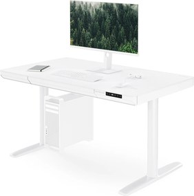 Elektrický psací stůl sit-stand se zásuvkou a bezdrátovou nabíječkou Qi bílý, 1200 mm: ELLIS