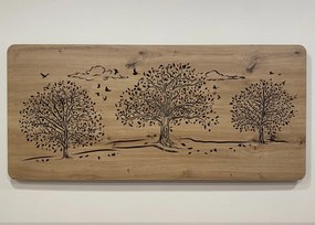 Li-Go "Tři lípy" světelný obraz 230V 110x50 cm provedení povrchu: dub světlý