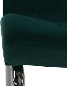 Jídelní židle CLARISA - látka Velvet, smaragdová / chrom