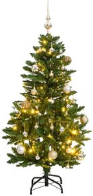 Umělý sklápěcí vánoční stromek se 150 LED a koulemi 120 cm 3210093