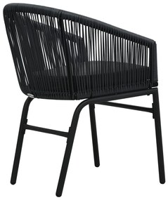 Zahradní židle 2 ks černé PE ratan - Default Title
