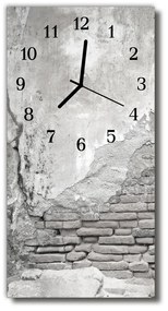 Skleněné hodiny vertikální Šedá stěna