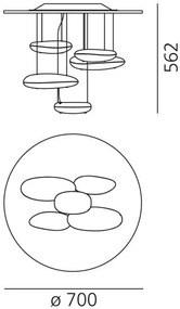 Artemide 1476110A Mercury mini soffitto LED, stropní designové svítidlo, 29W LED 3000K, prům. 70cm