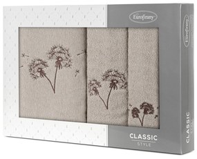 FROTÉ RUČNÍK MOLI3 SADA 1KS 30X50 CM, 1KS 50X90 CM, 1KS 70X140 CM BÉŽOVÁ