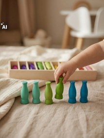 Sinsay - Dřevěná dovednostní hra s barevnými lahvičkami - vícebarevná