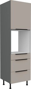ARIA ta | vysoká skříňka 60 DPS-215 3S1F na vestavnou troubu | PREMIUM BOX | 60 cm | ANTI FINGERPRINT povrch | antracit/béžová