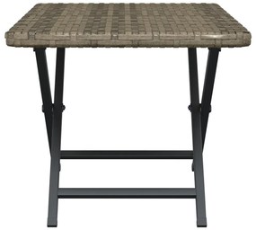 Skládací stolek šedý 45 x 35 x 32 cm polyratan - Default Title