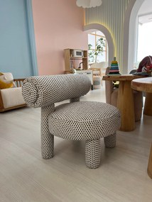 Atelier del Sofa Křeslo Dino - Puantiye, Černá, Bílá