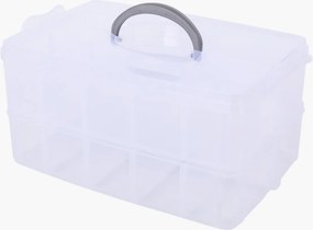 Sinsay - Průhledný dvoupatrový organizér s přihrádkami a rukojetí - clear