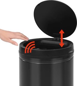 Odpadkový koš s automatickým senzorem 60 l uhlíková ocel černý 322701
