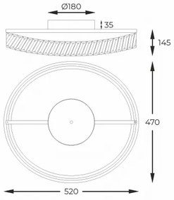 Zuma Line MX3317-1-3GT - LED Stm. svítidlo GANO LED/36W/230V pr. 52 cm rose gold