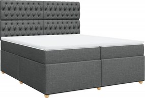 Box spring postel s matrací tmavě šedá 200x200 cm textil 3291395