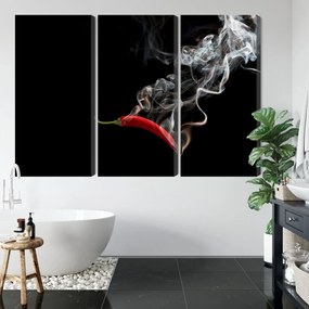 Vícedílný obraz Červené Chilli S Kouřem Nedostatek Nedostatek Plátno Canvas 180x120
