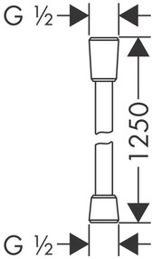 Axor - Sprchová hadice 125 cm, kartáčovaný nikl 28622820