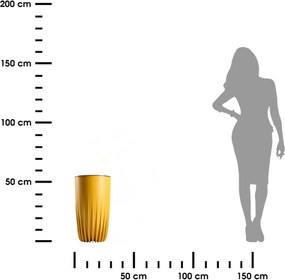 PLASTOVÝ KVĚTINÁČ STRIPPED 29X51,5 CM HOŘČICOVÁ