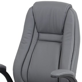 Kancelářská židle, potah šedá ekokůže, černý kovový kříž, houpací mechanismus