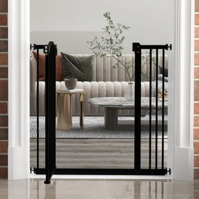 PawHut 78 cm Vnitřní Dveře pro Psy, Bezpečnostní Dveře pro Psy, Rozšiřitelná Bariéra pro Psy 74-87 cm s Dvojitým Zámkem a Automatickým Uzavřením pro …