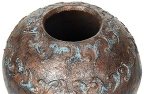 Pálená hlína Dekorativní váza 30 Měděná Modrá NIDA Beliani