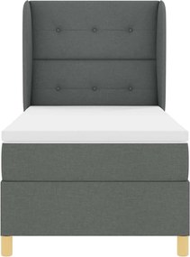Postel s boxspringem s čelo Tmavě šedá 200 x 100 cm textil 3340740