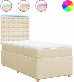 Box spring postel s matrací krémová 90x200 cm textil 3293482