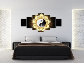 Obraz - Zlatý Yin-Yang (210x100 cm)