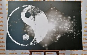 Obraz symbol Jin a Jang v černobílém provedení - 120x80 cm