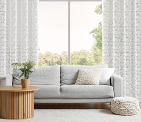 ZÁCLONA NA KROUŽCÍCH EVA MINGE JASMIN1 140X250 CM BÍLÁ