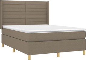Box spring postel s matrací a LED taupe 140x200 cm textil 3138961