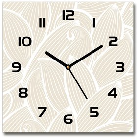 Wallmuralia Skleněné hodiny čtverec Listy vzor 30x30 cm