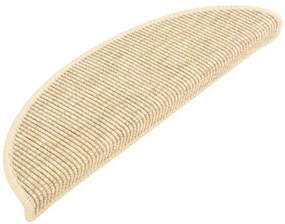 vidaXL Marketos Schodové rohože 15 ks 56 x 17 x 3 cm světle béžové, půlkulaté