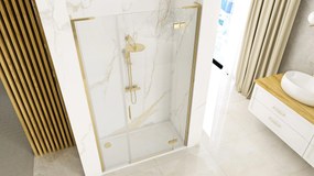 Jednokřídlé sprchové dveře REA HUGO 130 cm, zlaté kartáčované