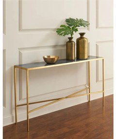 Zlatý kovový konzolový stolek Eta