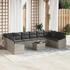 Set pohovek 11 ks Světle šedá polyratan 3346912