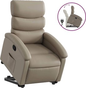 Zvedací polohovací křeslo cappuccino umělá kůže 3204046