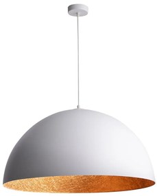 Lustr na lanku SFERA 1xE27/60W/230V pr. 35 cm bílá/měděná