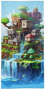 Detexpol Plážová osuška 70x140 Minecraft 92 modrá barevná dětská bavlna