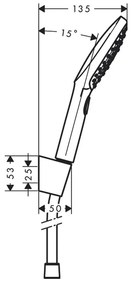 Hansgrohe Raindance Select E, sprchový set 120 3jet s hadicí 1250 mm, chromová, HAN-26700000