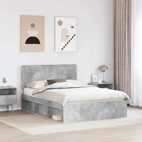 Rám postele s čelo Beton 140 x 200 cm Masivní borové dřevo 3412482