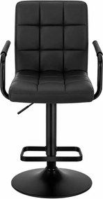 LuxuryForm DESIGN Barová židle VERONA BLACK na černé kulaté podstavě - černá