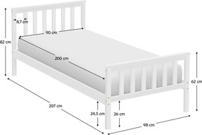 Postel s roštem, bílá, 90x200, ANATRA Kondela 0000411695