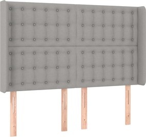 Box spring postel s matrací a LED světle šedá 140x200 cm textil 3139197