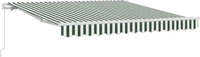 Stahovací markýza Zelená a bílá 300 x 250 x 165 cm 3330177