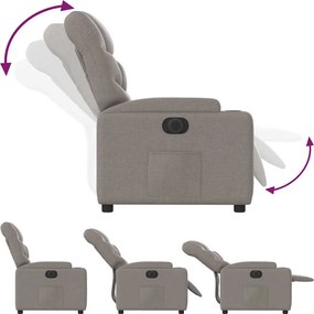 Elektrické polohovací křeslo taupe textil 3204580