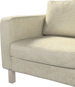Potah na křeslo IKEA Karlstad, krátký barva béžová látka lesklé, pletený vzor, vzorované
