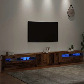 TV stolek s LED old wood 300x35x40 cm kompozitní dřevo 3329169