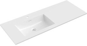 Mexen Otis umyvadlo zapuštěné do desky levé 121 x 46,5 cm, bílý lesk - 25181200L