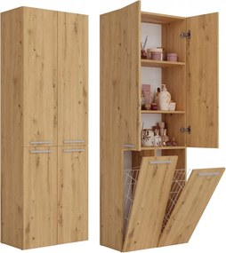 Koupelnový sloupek se 2 koši na prádlo NEL 2K DD dub artisan