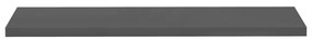 Plovoucí nástěnná police šedá vysoký lesk 120x23,5x3,8 cm MDF