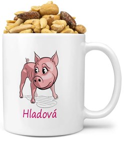 Hrnek Hladová + přežraná (Náplň hrníčku: Směs slaných oříšků)